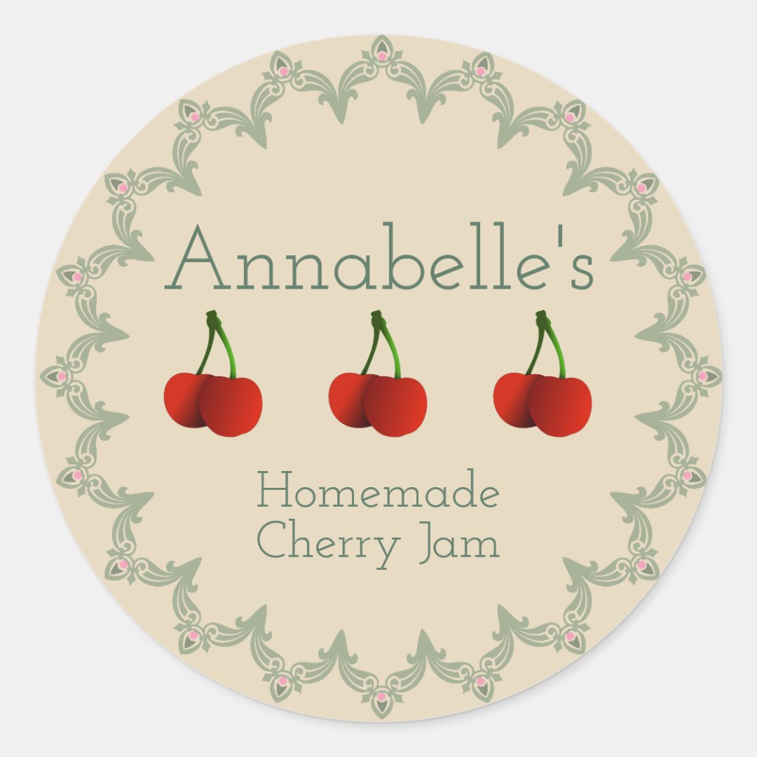 Cherry Jam Label | Zazzle