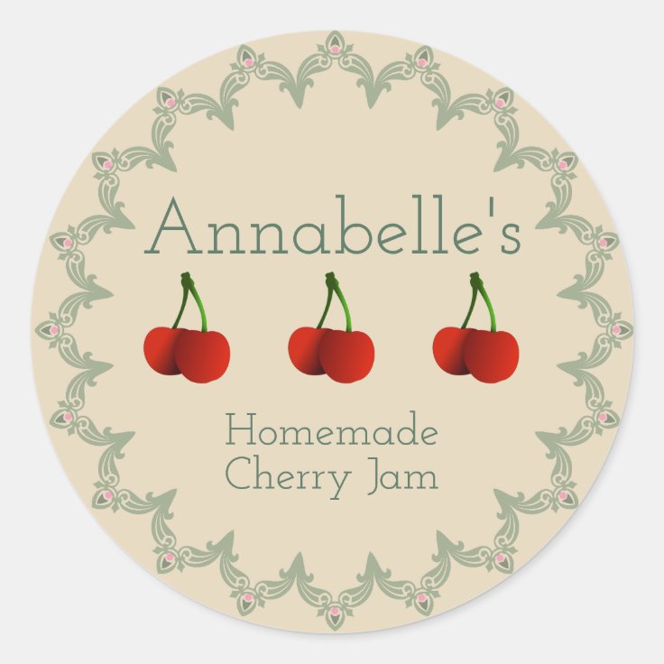 Cherry Jam Label | Zazzle