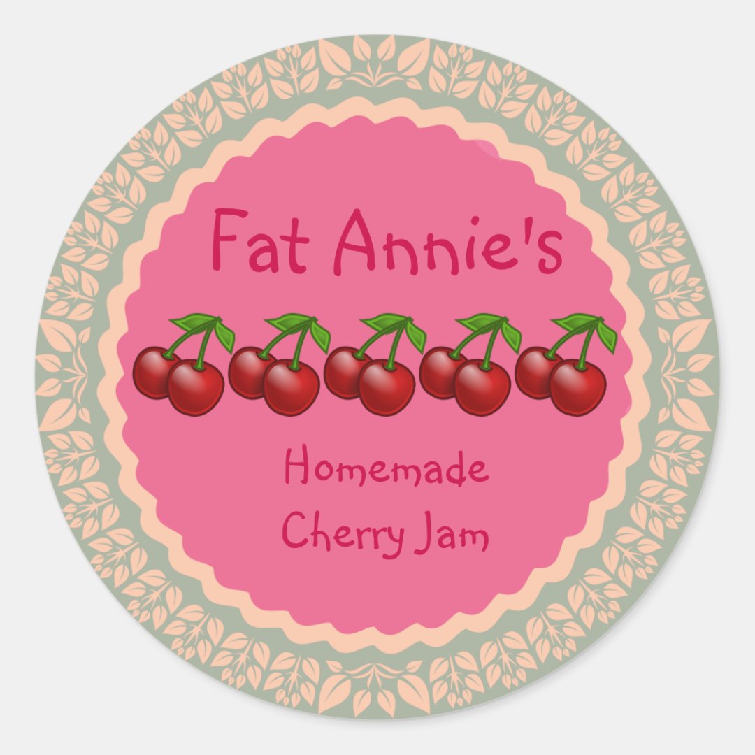Cherry Jam Label | Zazzle