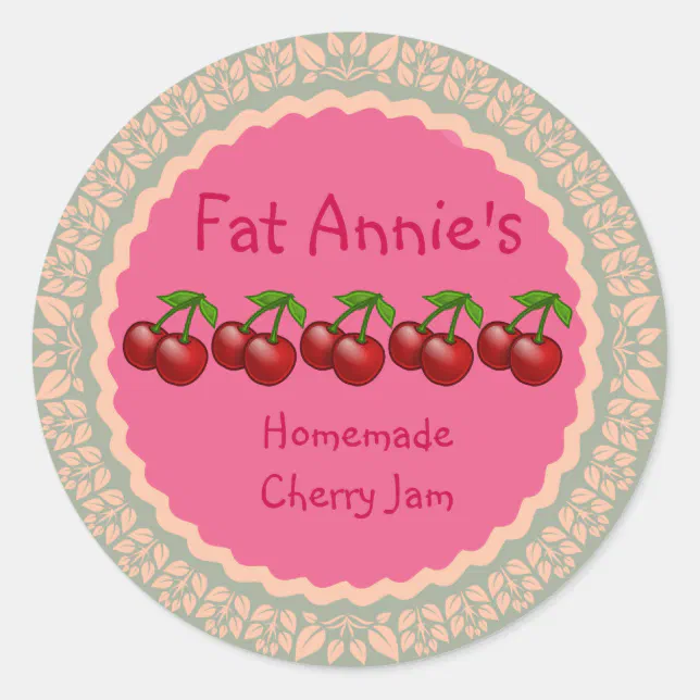 Cherry Jam Label | Zazzle