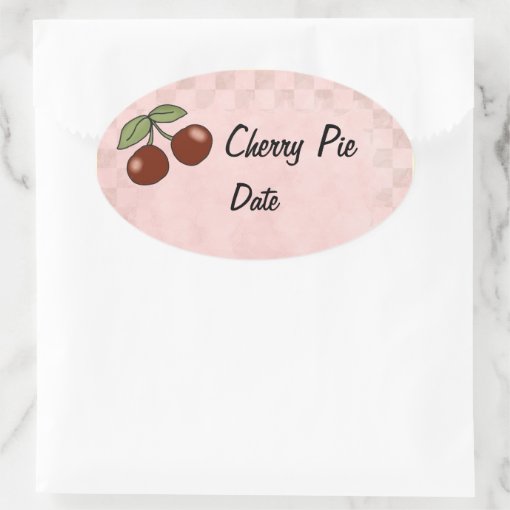 Cherry Kitchen Lables Oval Sticker | Zazzle