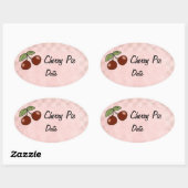 Cherry Kitchen Lables Oval Sticker | Zazzle