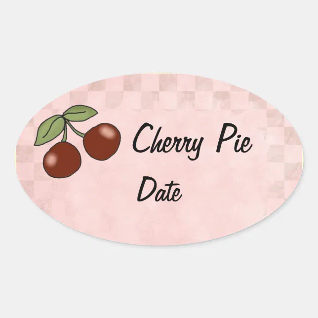 Cherry Kitchen Lables Oval Sticker | Zazzle