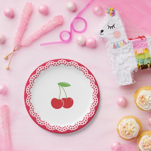 Cherry Party Dessert Plate | Zazzle