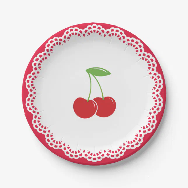 Cherry Party Dessert Plate | Zazzle