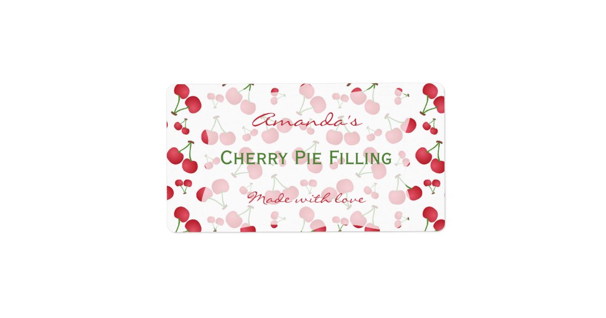 Cherry Personalized Canning Label | Zazzle