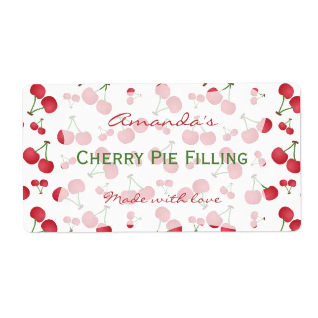Cherry Personalized Canning Label | Zazzle
