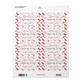 Cherry Personalized Canning Label | Zazzle