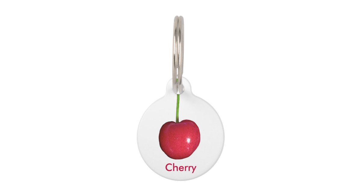 Cherry Pet Name Tag | Zazzle