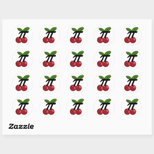 Cherry Pi Classic Round Sticker | Zazzle