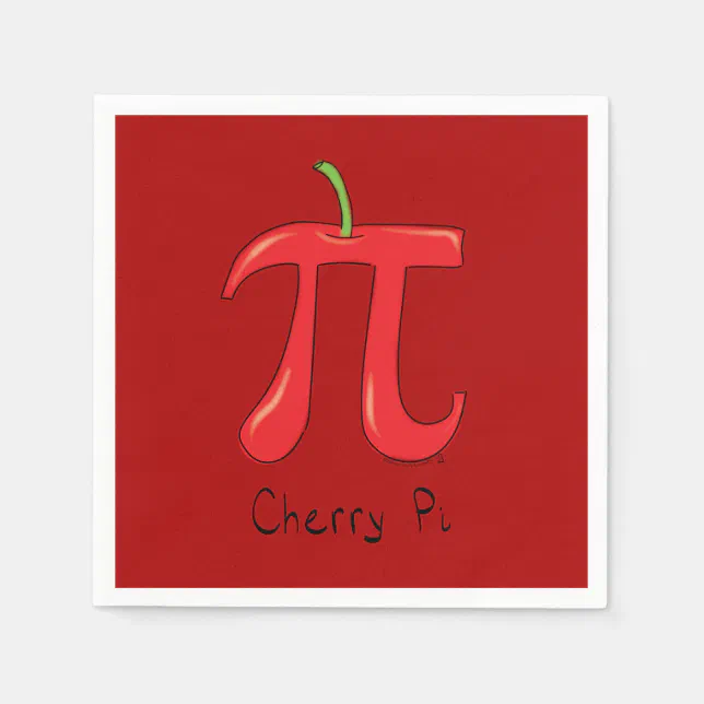 Cherry Pi Symbol Math Teacher Funny Napkins | Zazzle