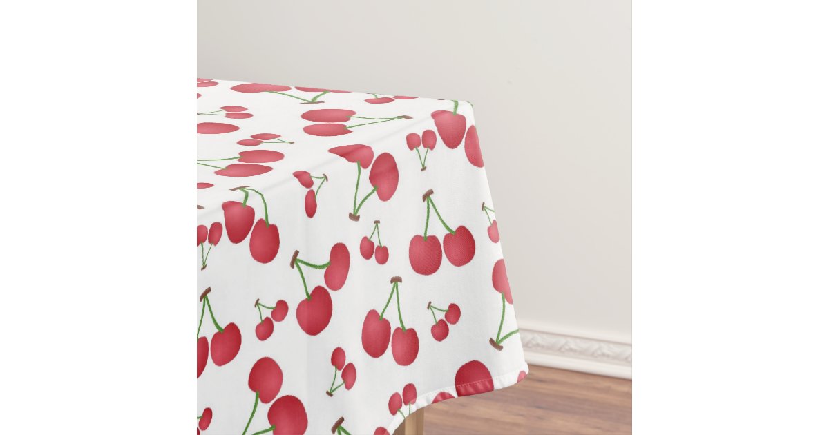 Cherry Print Tablecloth | Zazzle
