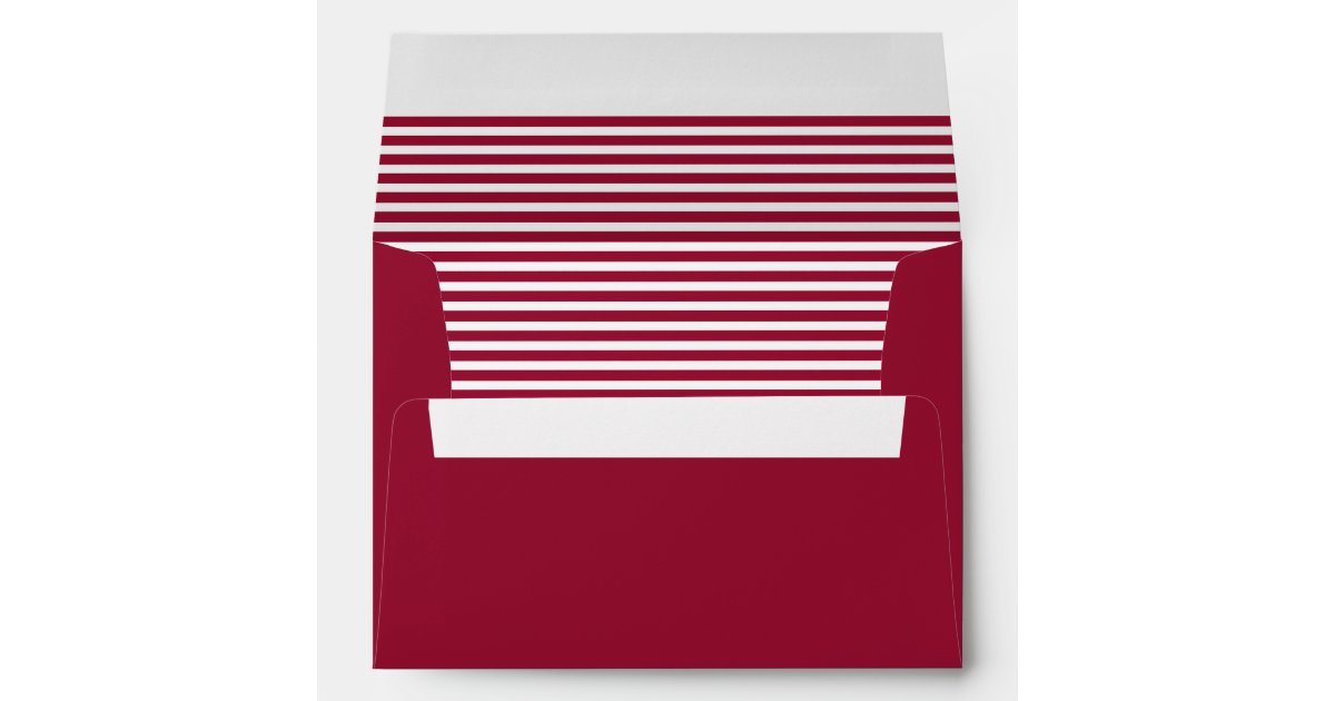 Cherry Red and White Striped Envelope | Zazzle