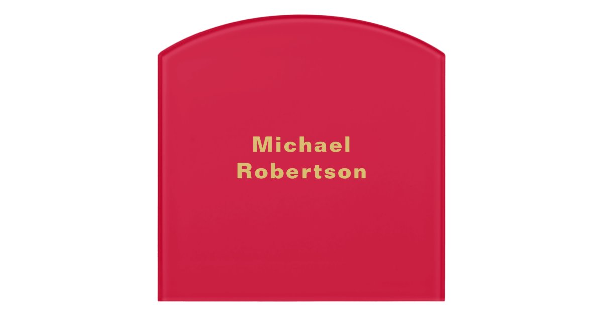 Cherry Red Gold Colors Professional Trendy Modern Door Sign | Zazzle