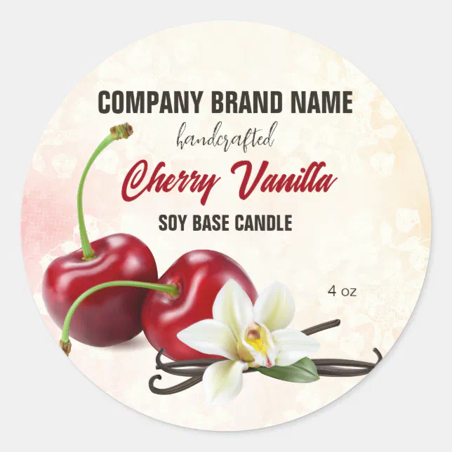 Cherry Vanilla Classic Round Sticker | Zazzle