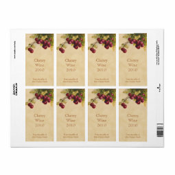 Cherry wine bottle label | Zazzle