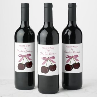 Cherry Wine Label | Zazzle