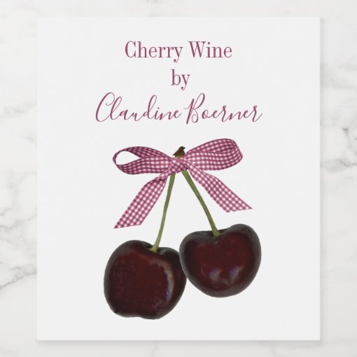 Cherry Wine Label | Zazzle