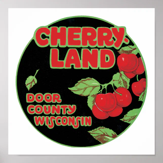 Cherryland Door County Wisconsin Poster | Zazzle