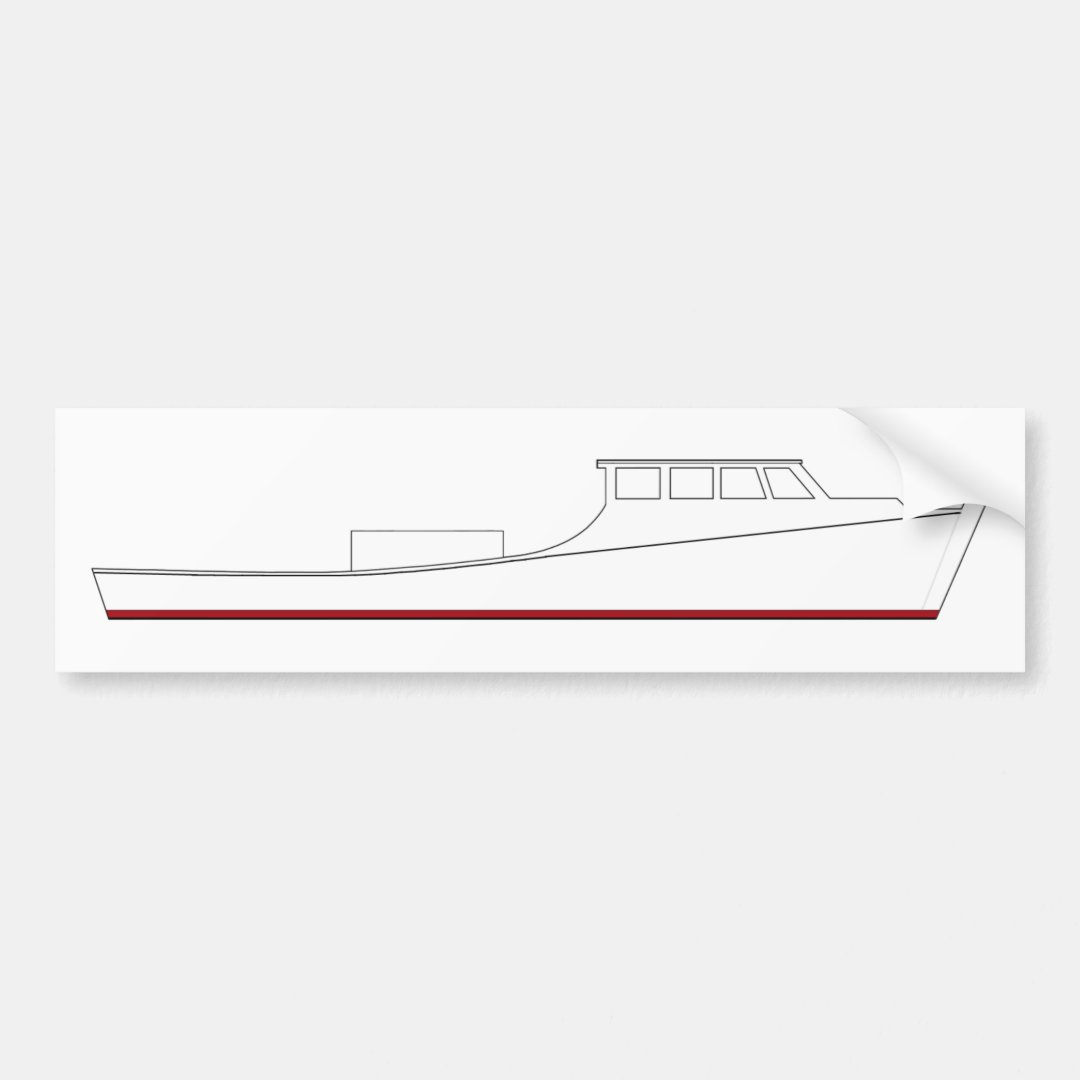 Chesapeake Bay deadrise boat (full cabin) Bumper Sticker | Zazzle