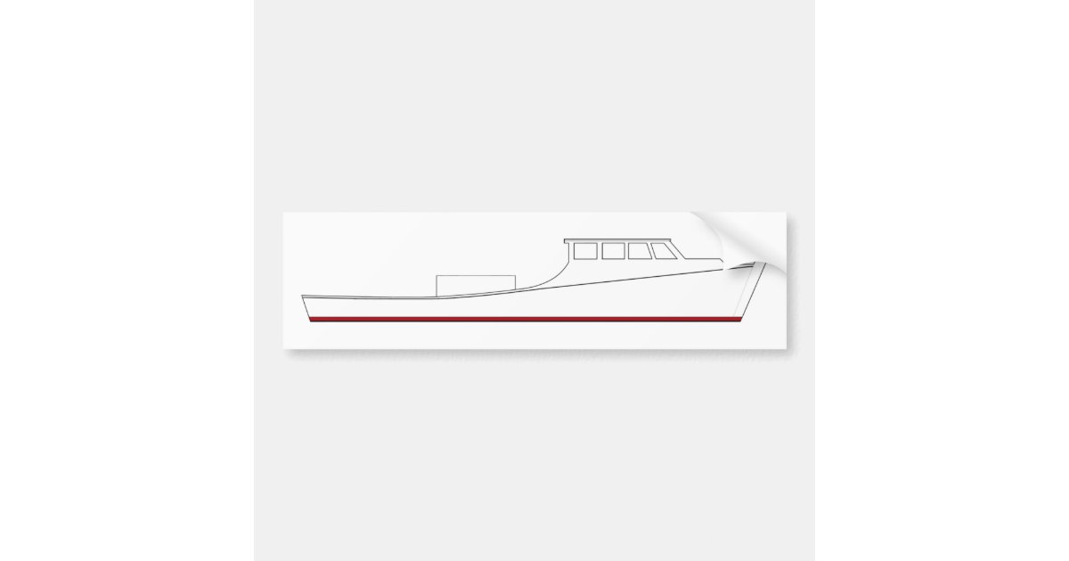 Chesapeake Bay deadrise boat (full cabin) Bumper Sticker | Zazzle