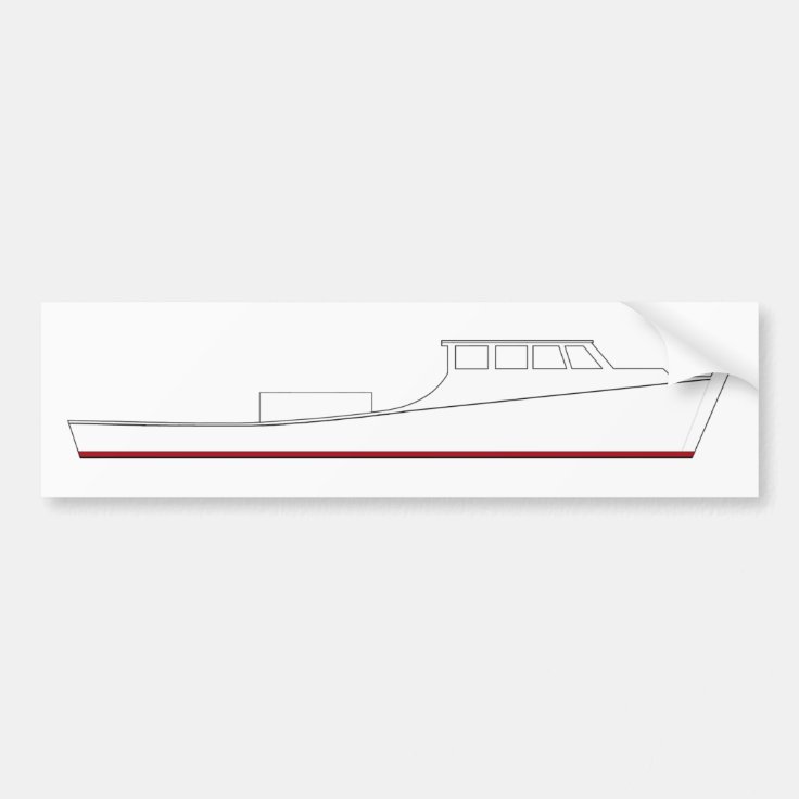 Chesapeake Bay deadrise boat (full cabin) Bumper Sticker | Zazzle