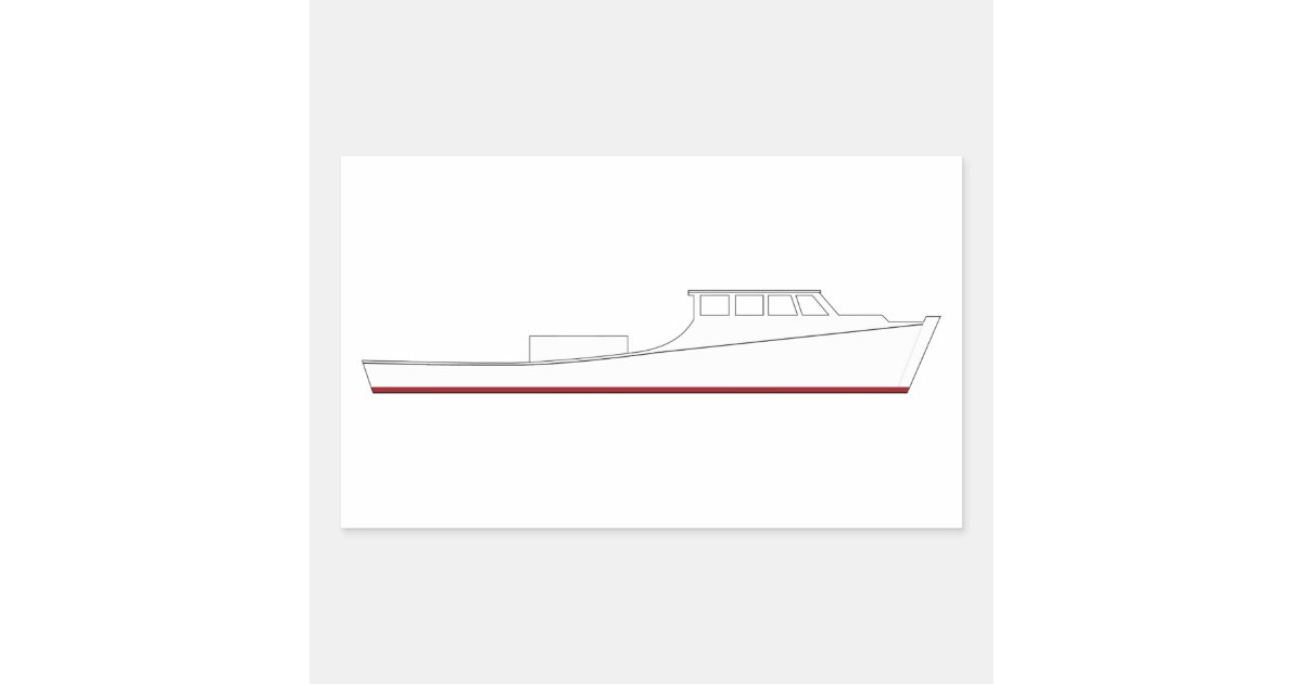 Chesapeake Bay deadrise boat (full cabin) Rectangular Sticker | Zazzle