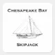Chesapeake Bay Vintage Skipjack Sailboat Drawing Square Sticker | Zazzle