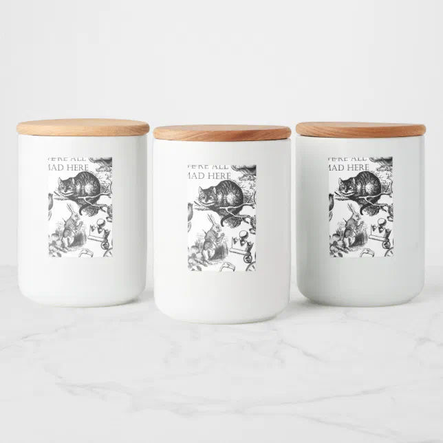 Cheshire Cat classic alice in wonderland mad Food Label | Zazzle