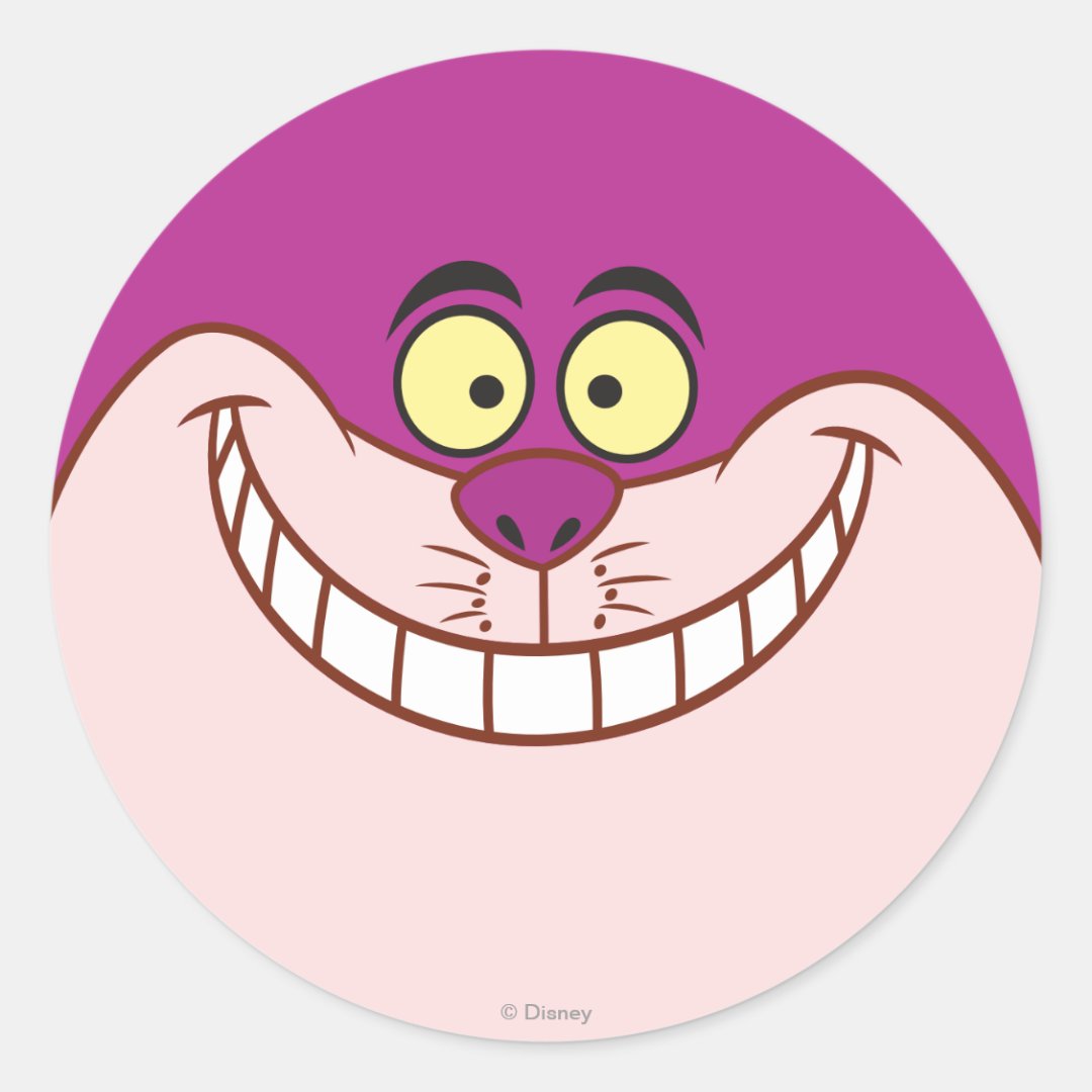 Cheshire Cat Face Classic Round Sticker | Zazzle