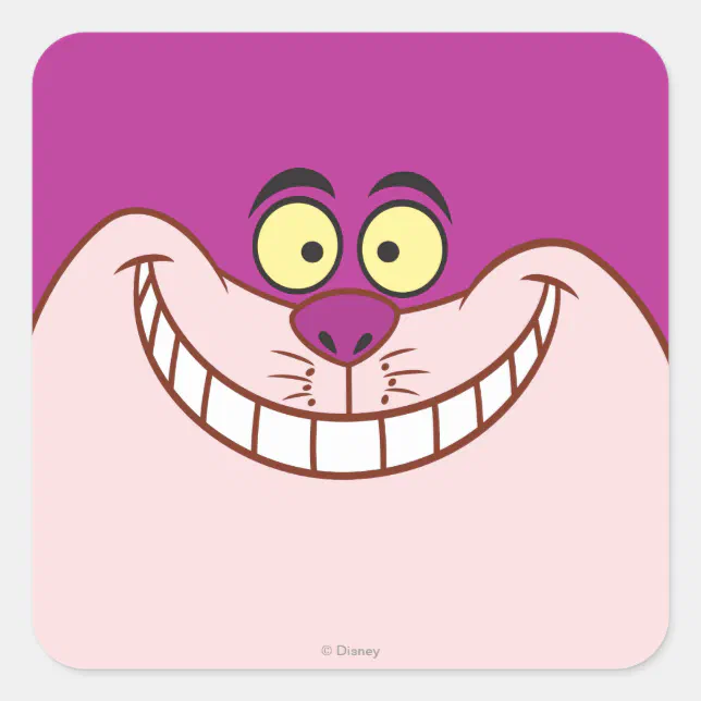 Cheshire Cat Face Square Sticker | Zazzle