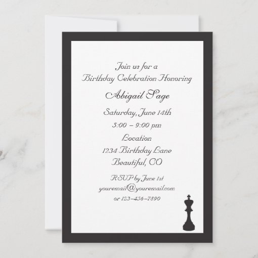 Chess Birthday Party Invitation | Zazzle