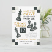 Chess Birthday Party Invitation for Chess Player | Zazzle
