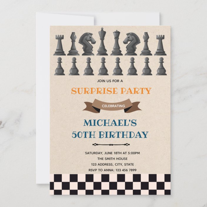 Chess birthday theme Invitation | Zazzle.com