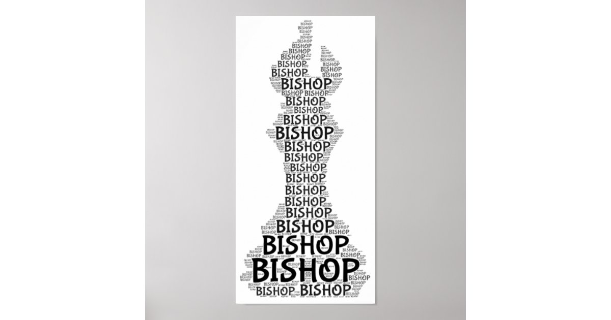 Chess Bishop Word Picture Poster | Zazzle