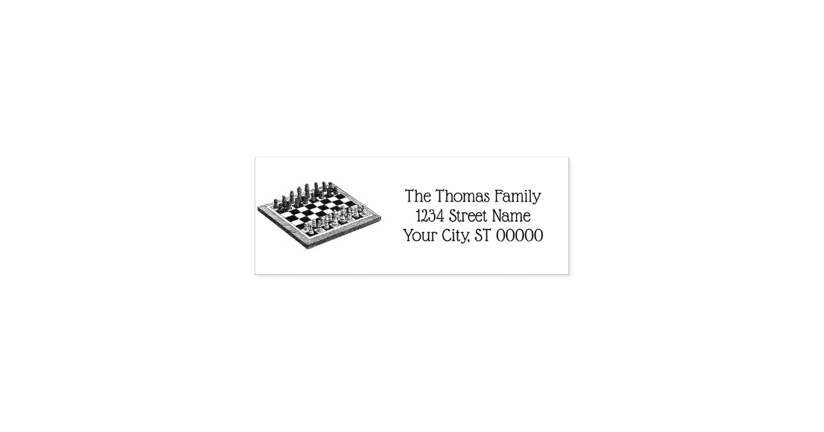 Chess Board and Chess Pieces Vintage Art Rubber Stamp | Zazzle