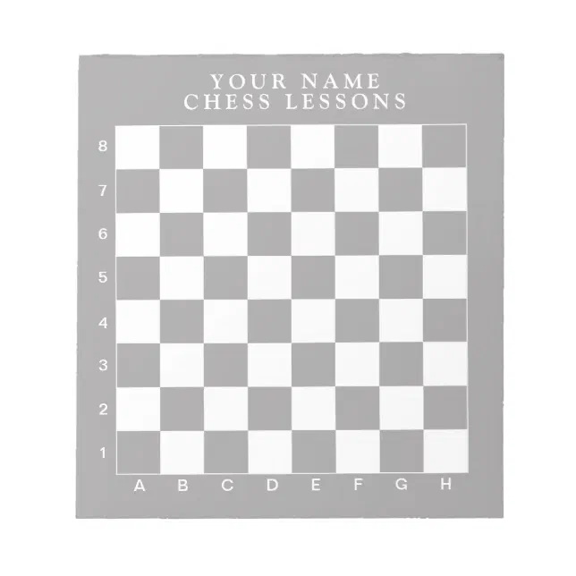 Chess board with numbers and letters lesson notepad | Zazzle