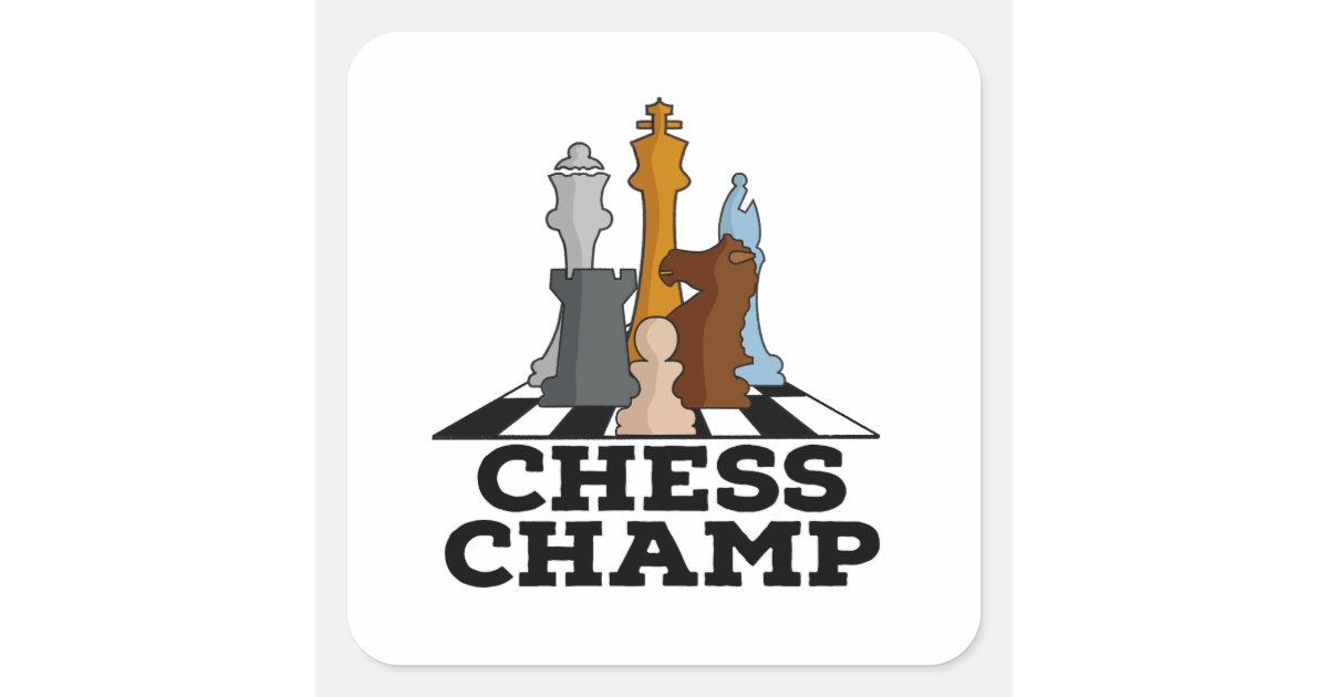 Chess Champ Square Sticker | Zazzle