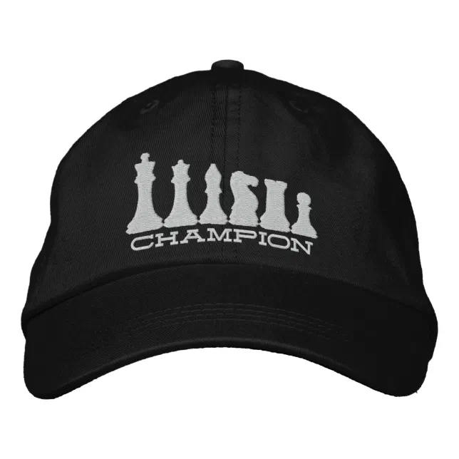 Chess Champion Embroidered Baseball Cap | Zazzle
