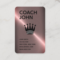 Chess Coach | Dark Faux Rose Gold Business Card | Zazzle