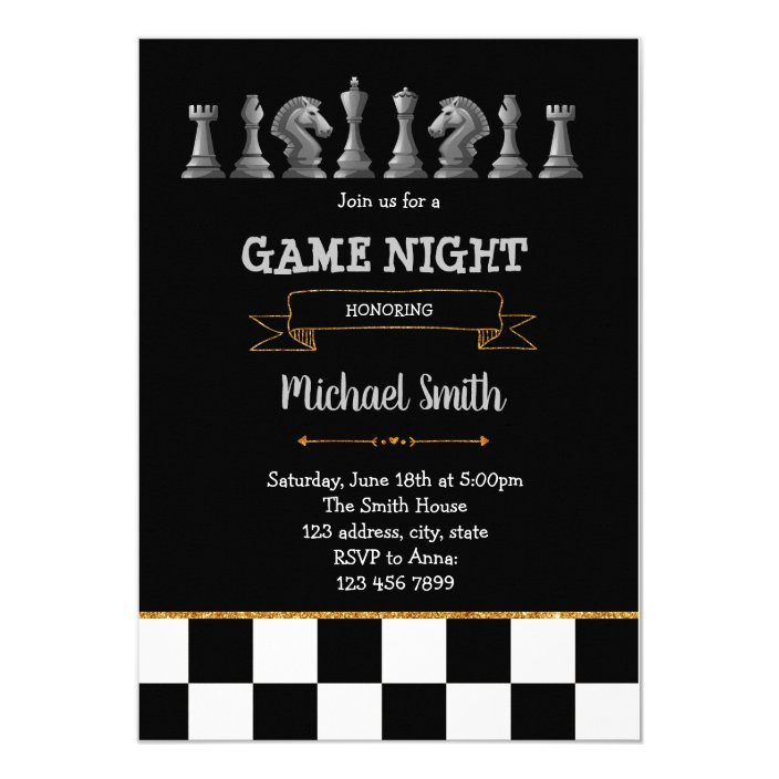 Chess game night party invitation | Zazzle.com