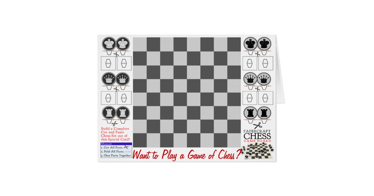 Chess Game Papercraft Zazzle Chess Game Papercraft Zazzle