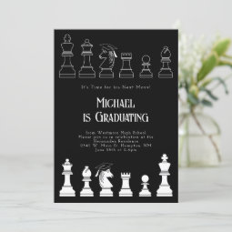Chess Graduation Party Invitation | Zazzle