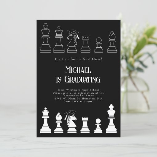 Chess Graduation Party Invitation | Zazzle