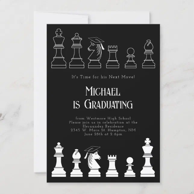 Chess Graduation Party Invitation | Zazzle