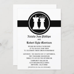 Chess King and Queen Wedding Invitation | Zazzle