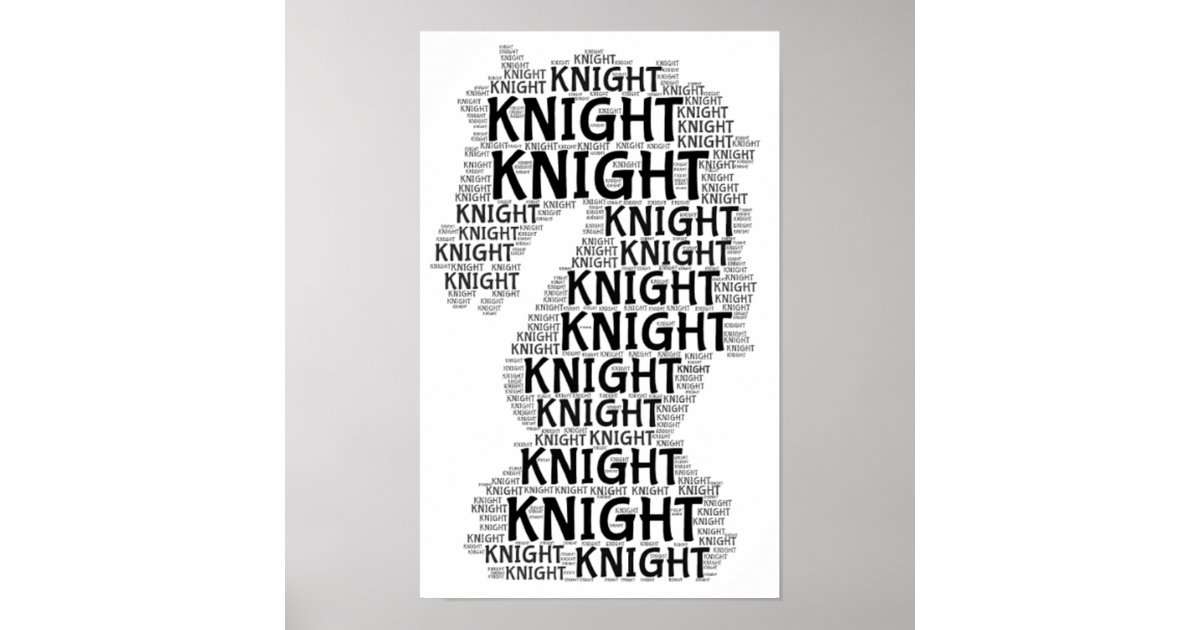 Chess Knight Word Picture Poster | Zazzle