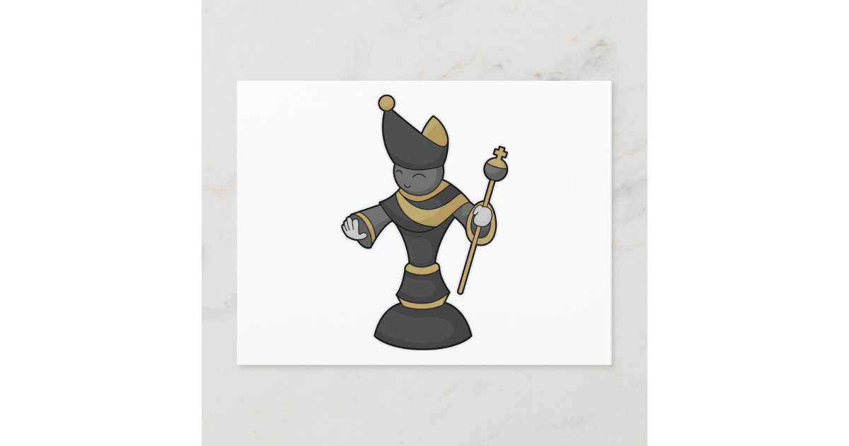 Chess piece Bishop Staff Chess Postcard | Zazzle