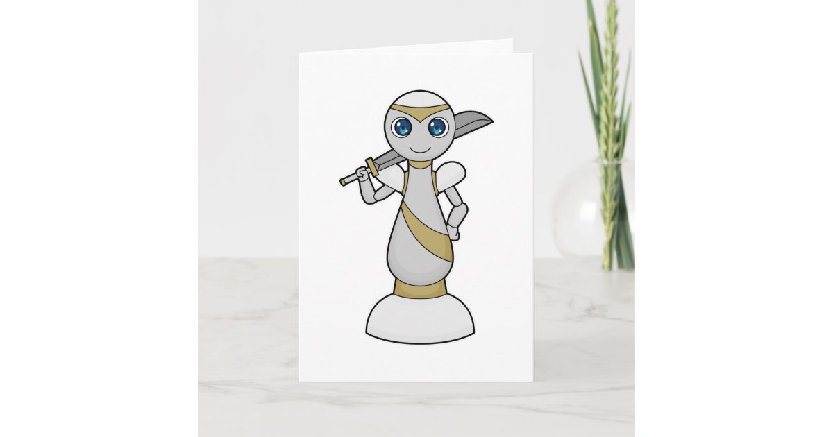 Chess piece Pawn Sword Chess Card | Zazzle