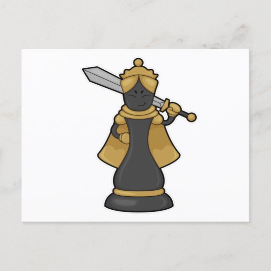Chess piece Queen at Chess with Sword Postcard | Zazzle.com